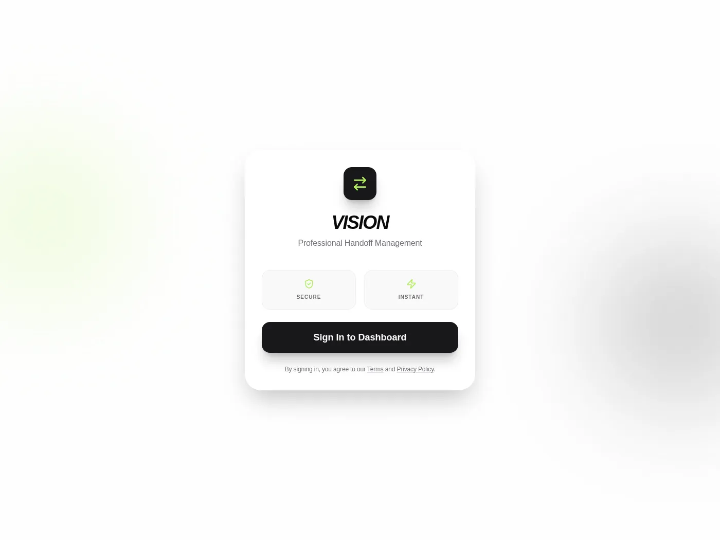 Vision Handoff Webapp