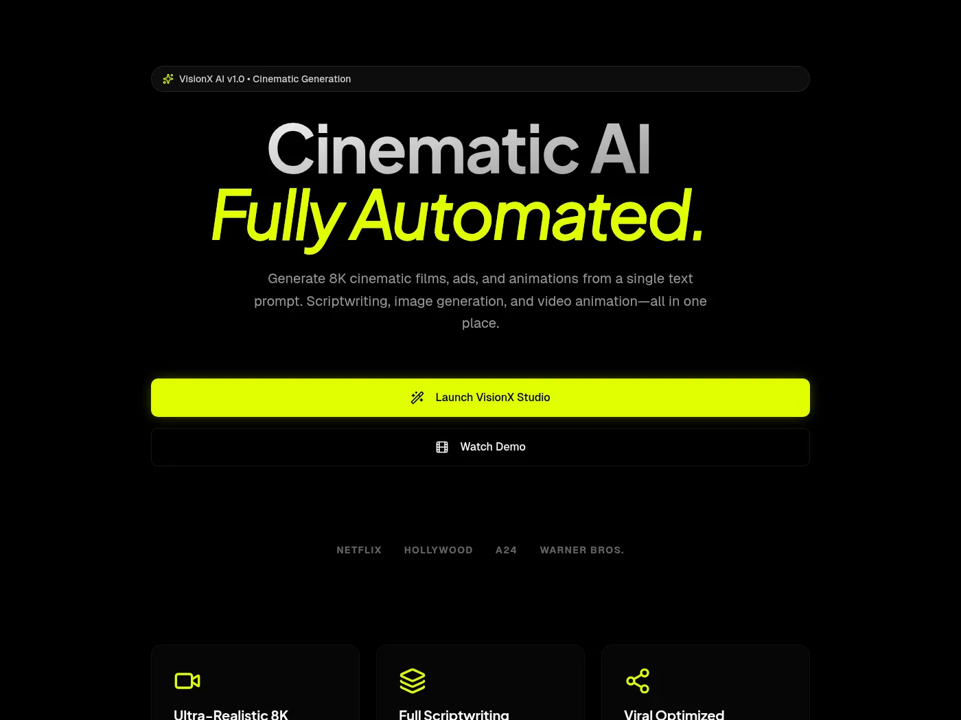 VisionX Cinematic AI