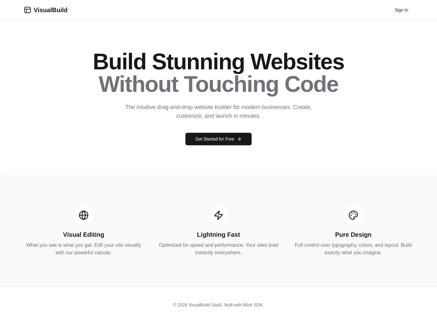 Visual Website Builder SaaS