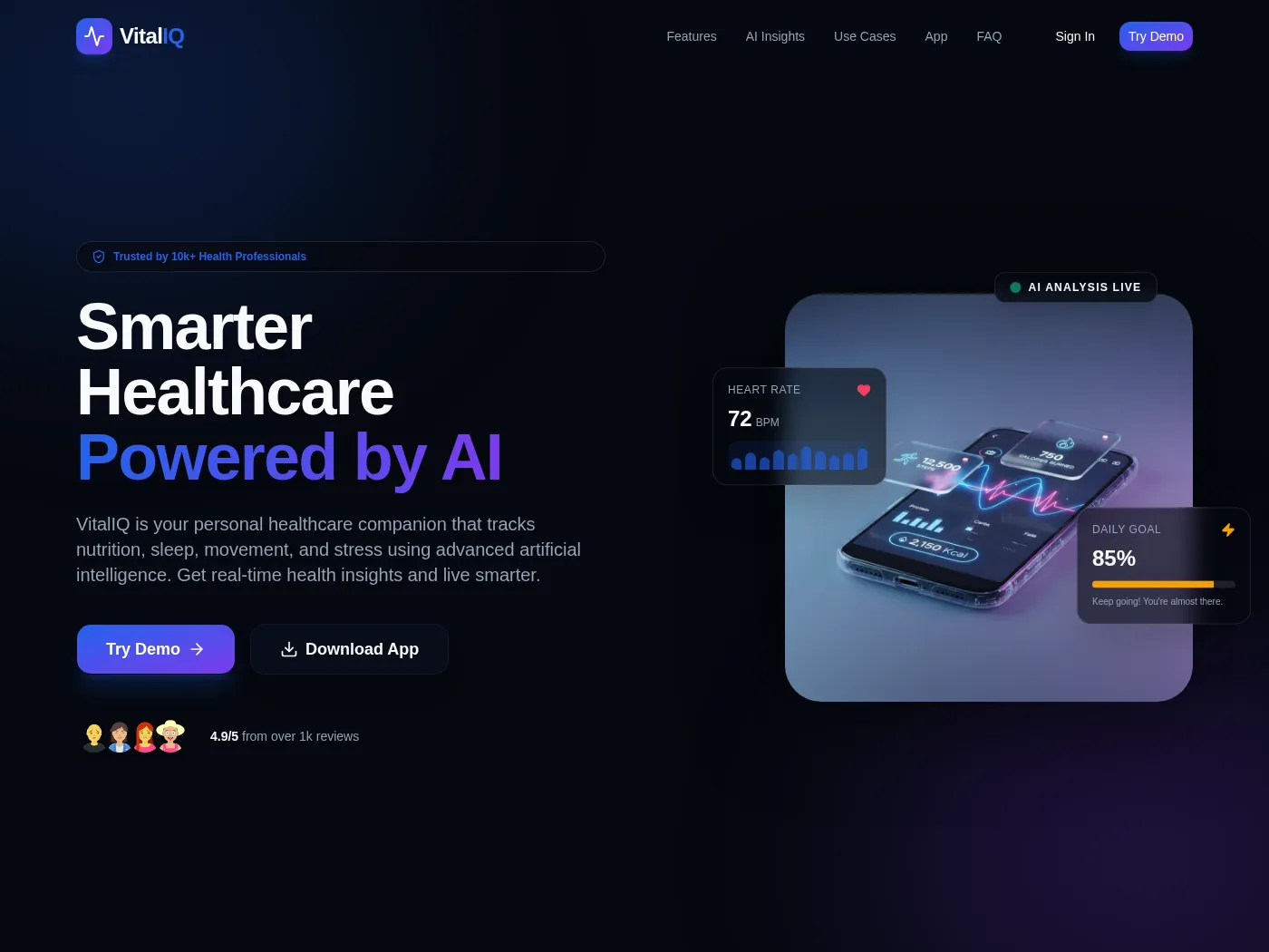 VitalIQ Health Landing