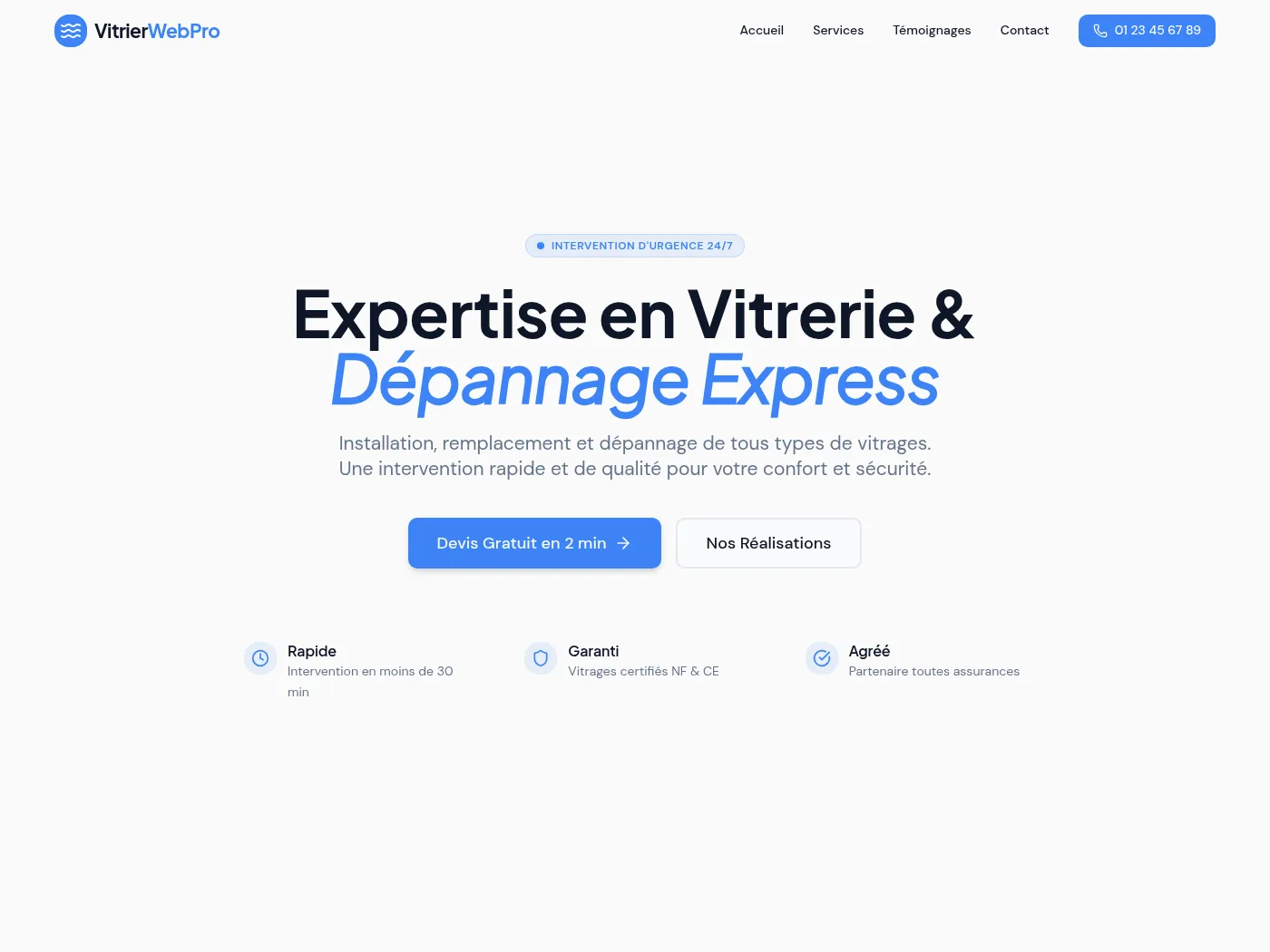 Vitrier Web Pro