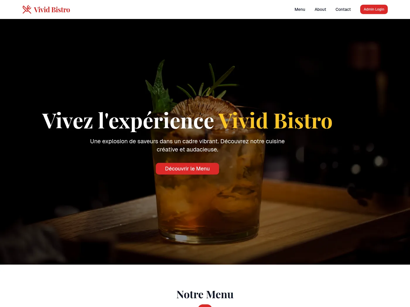 Vivid Bistro Website