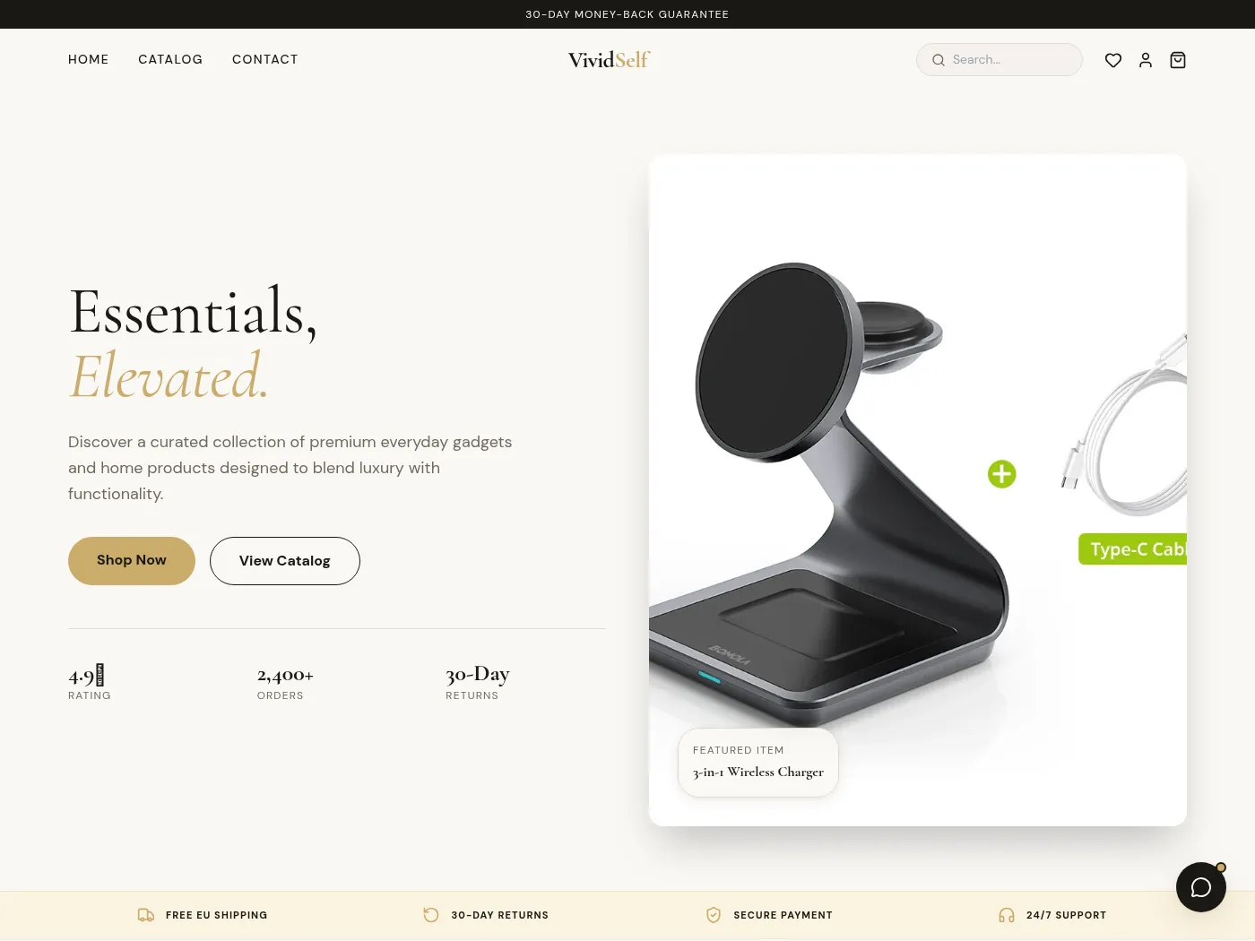 VividSelf E-Commerce Redesign