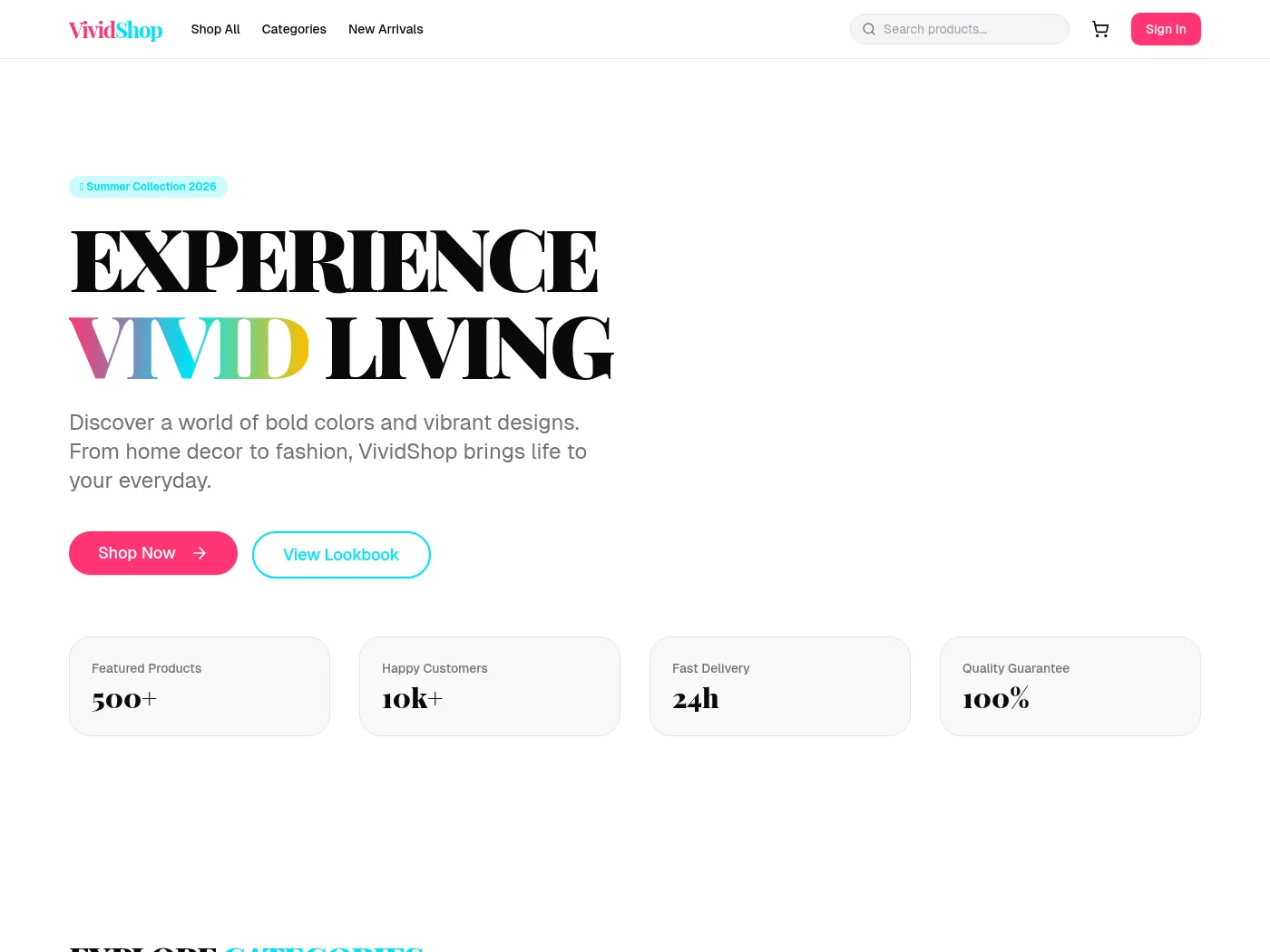 VividShop E-Commerce