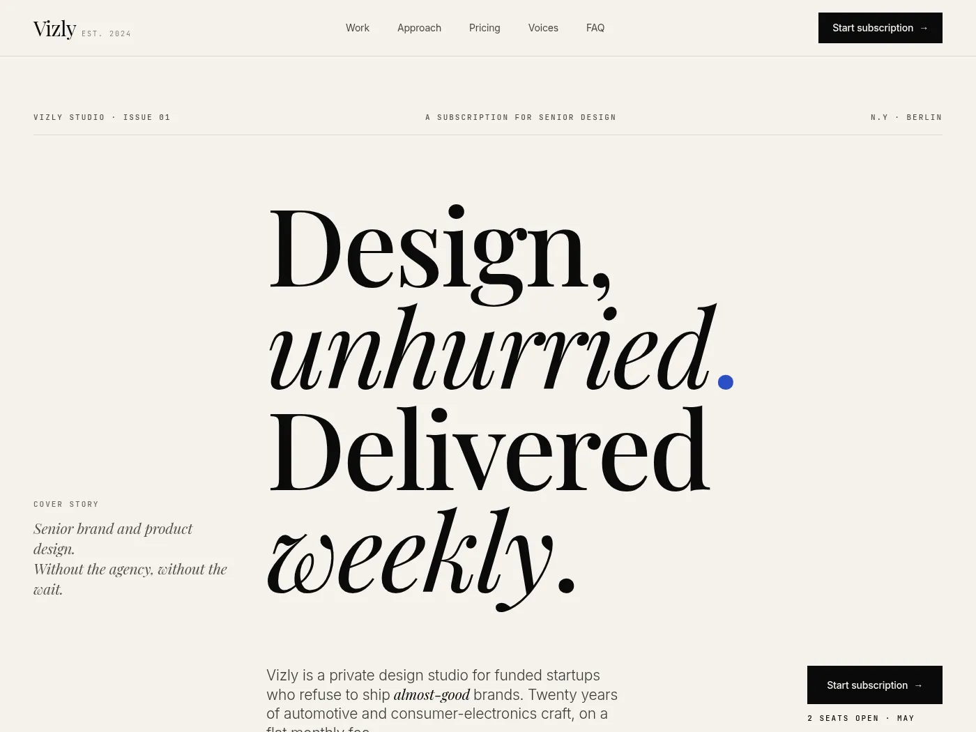 Vizly Editorial Website
