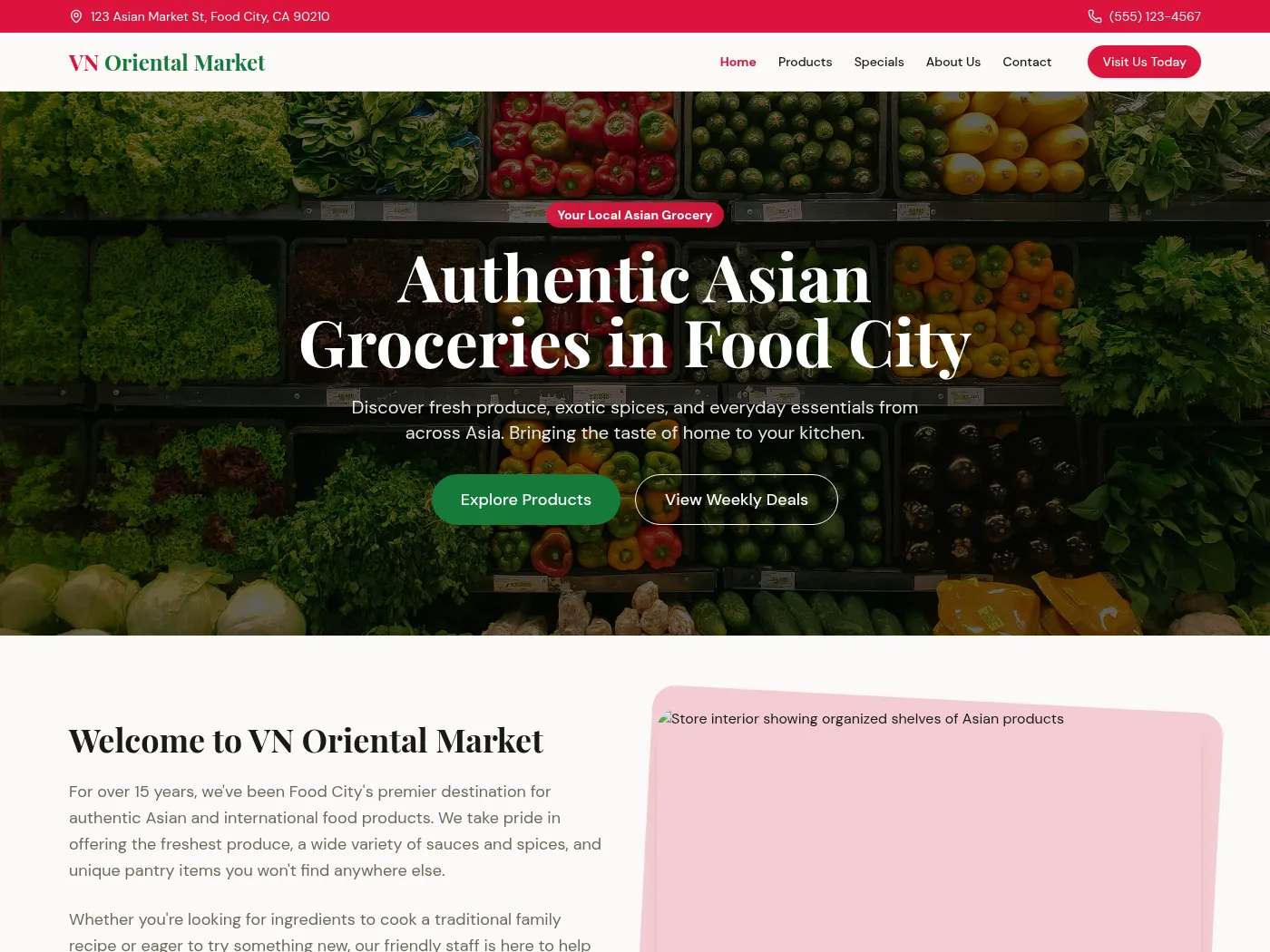 VN Oriental Market Site