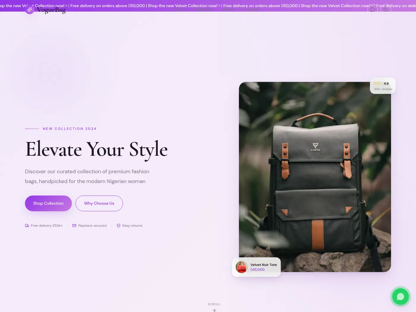 VogueBag One-Page Shop
