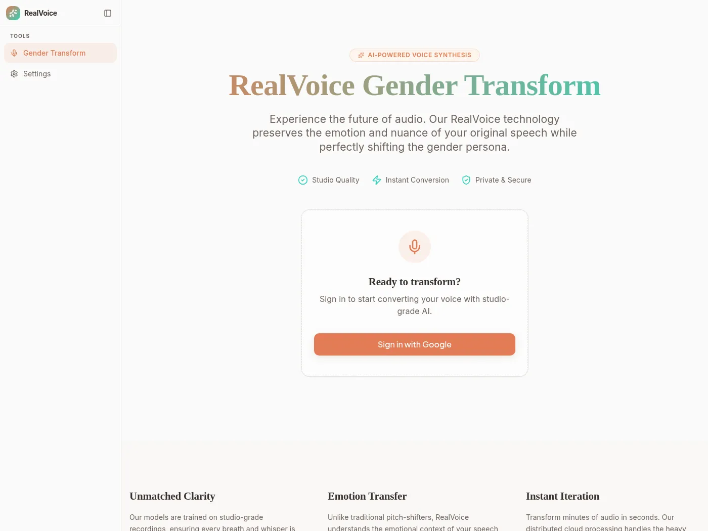 RealVoice Gender Transform