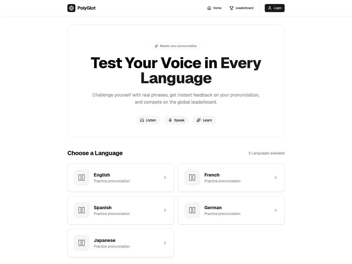 PolyGlot Voice Game