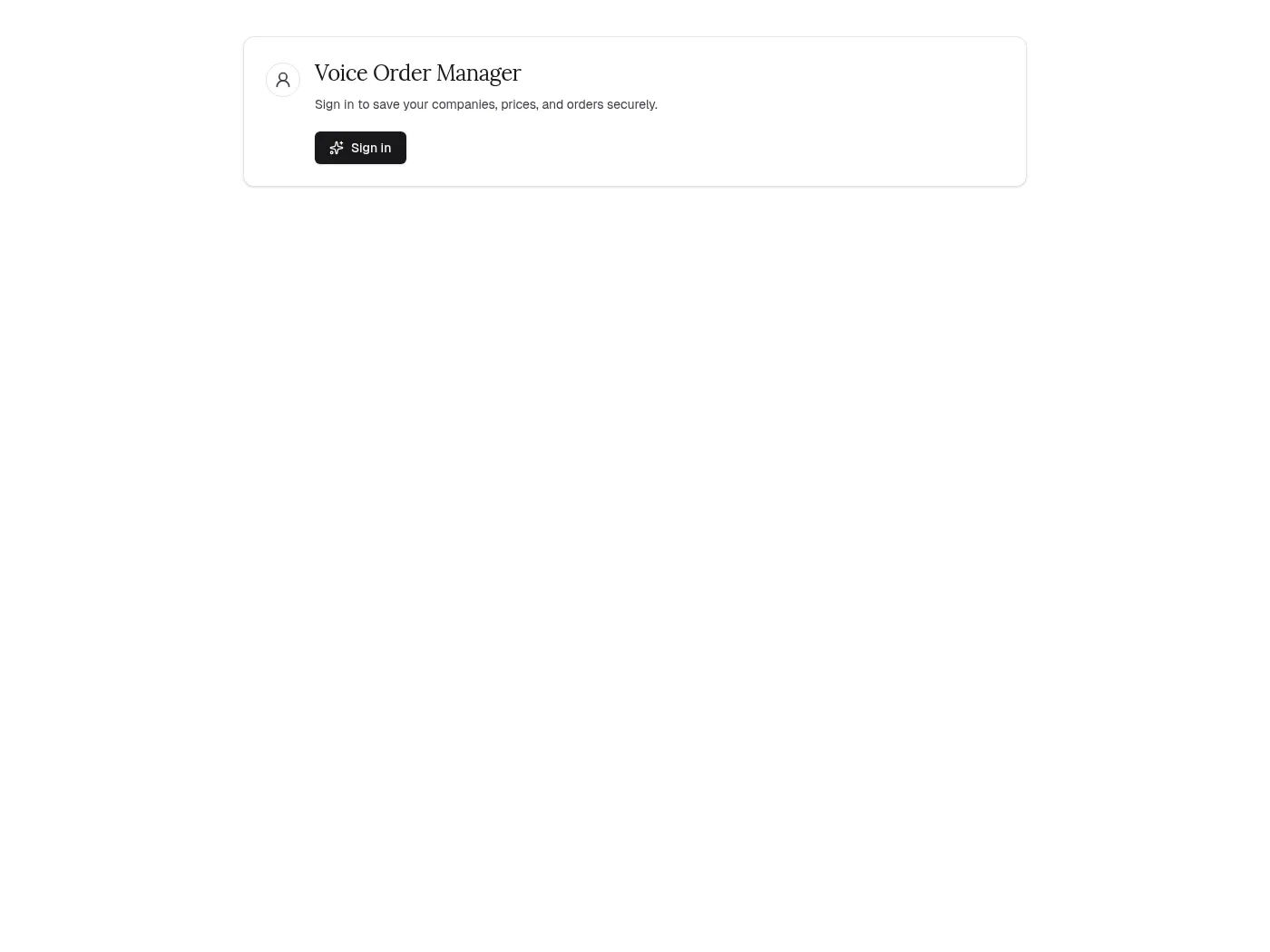 Voice Order Manager