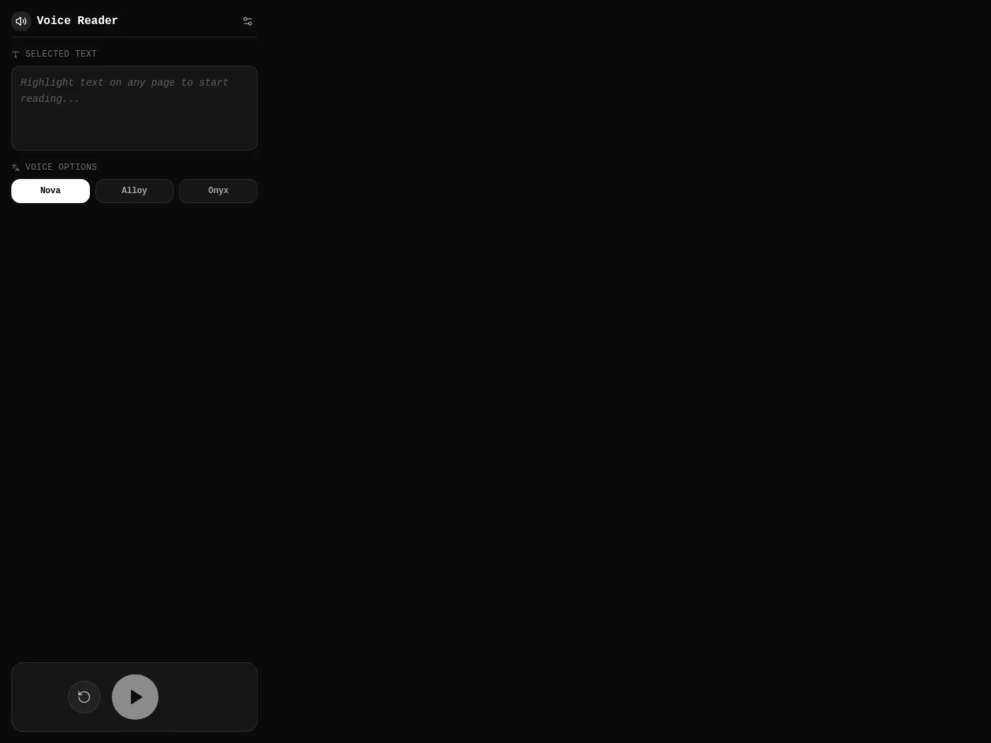 Voice Reader Chrome Extension