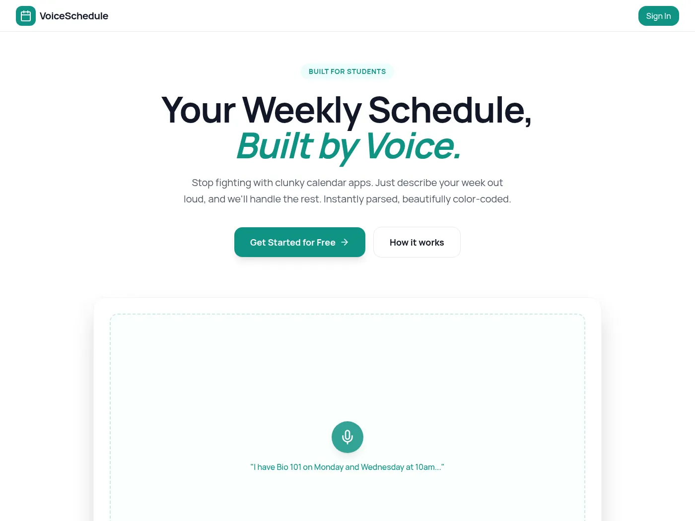 VoiceSchedule Student App