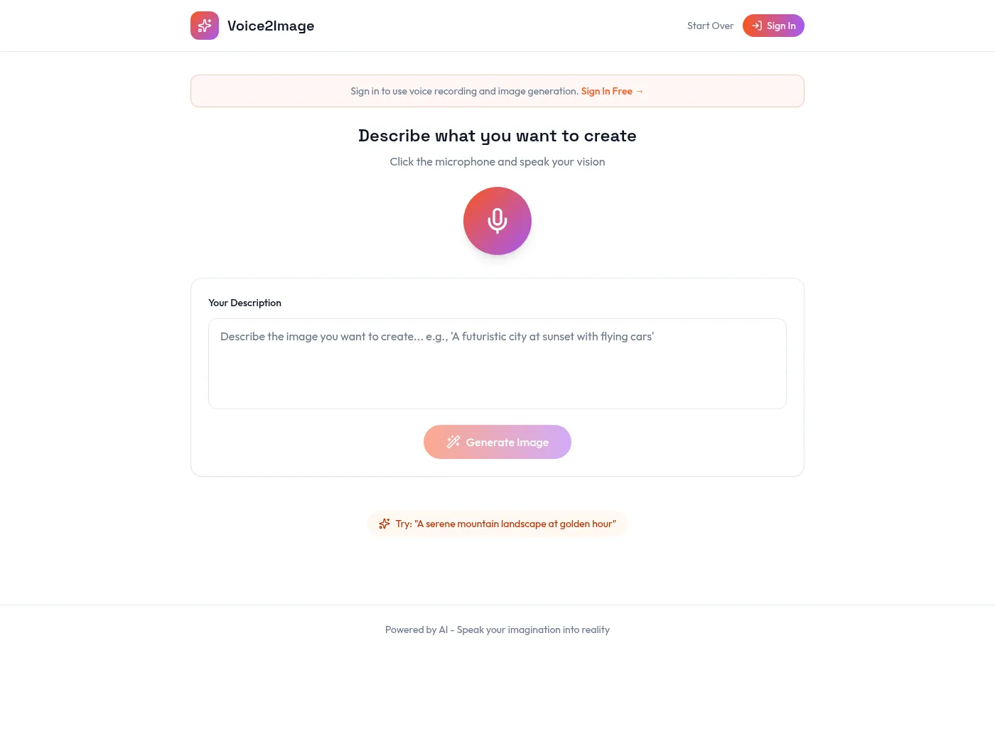 Voice2Image Creator