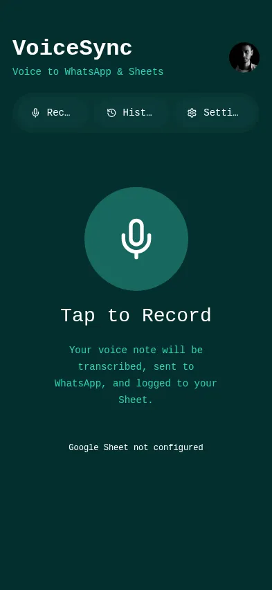 VoiceNote to WhatsApp Sheet