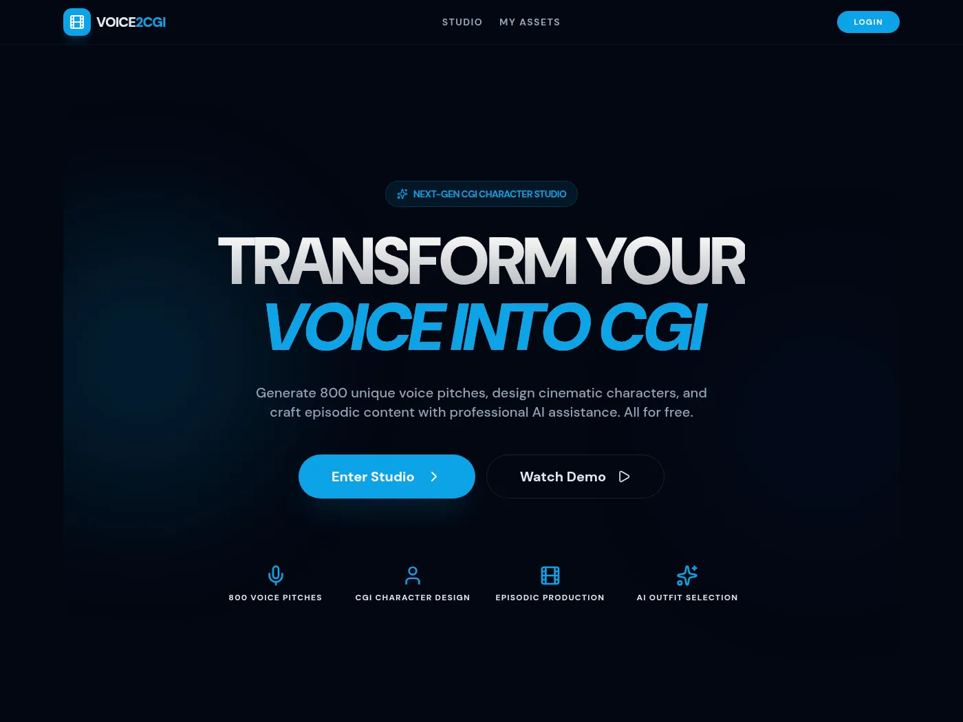 Voice2CGI Character Studio