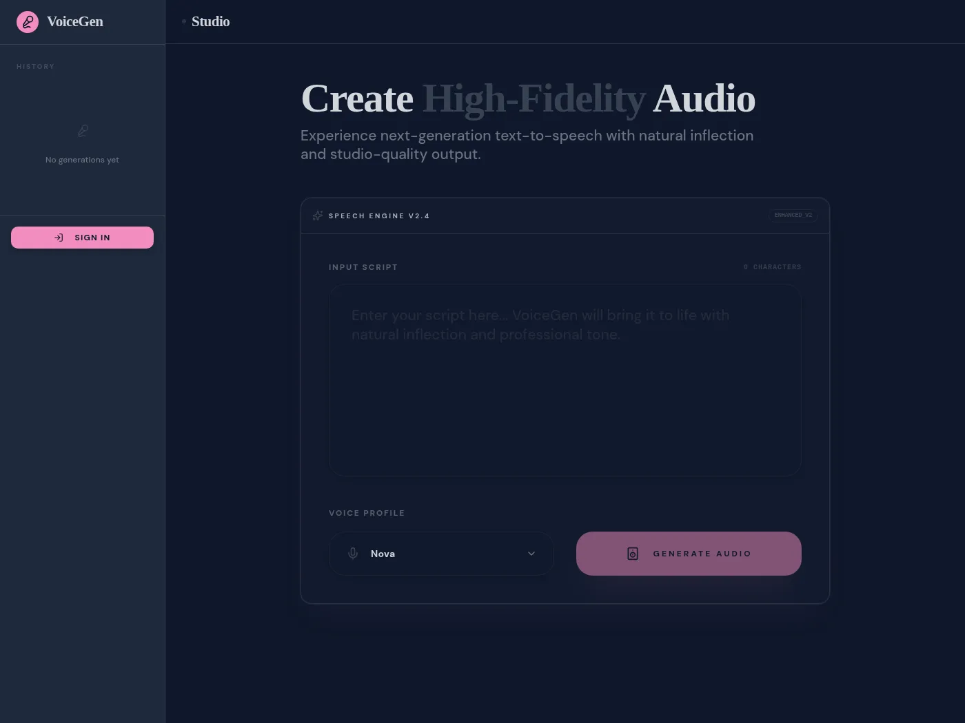 VoiceGen Web Studio