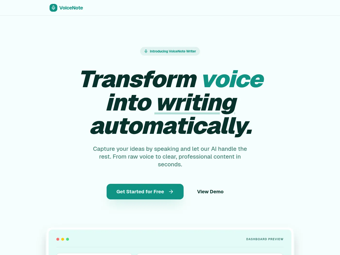 VoiceNote Writer