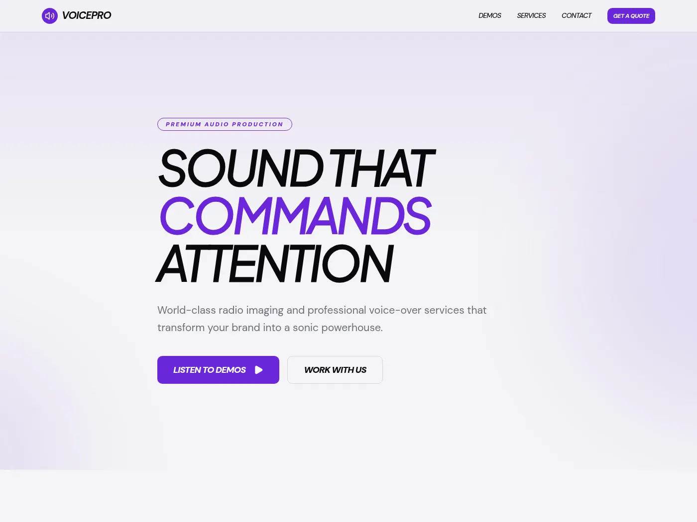 VoicePro Web Showcase