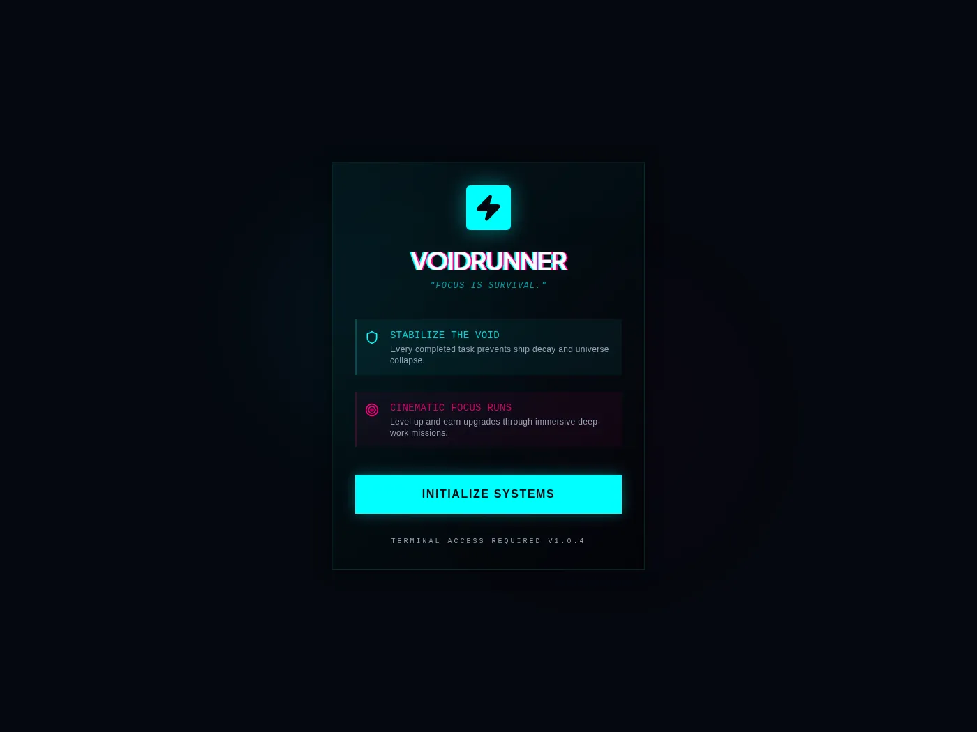 VoidRunner Focus Adventure