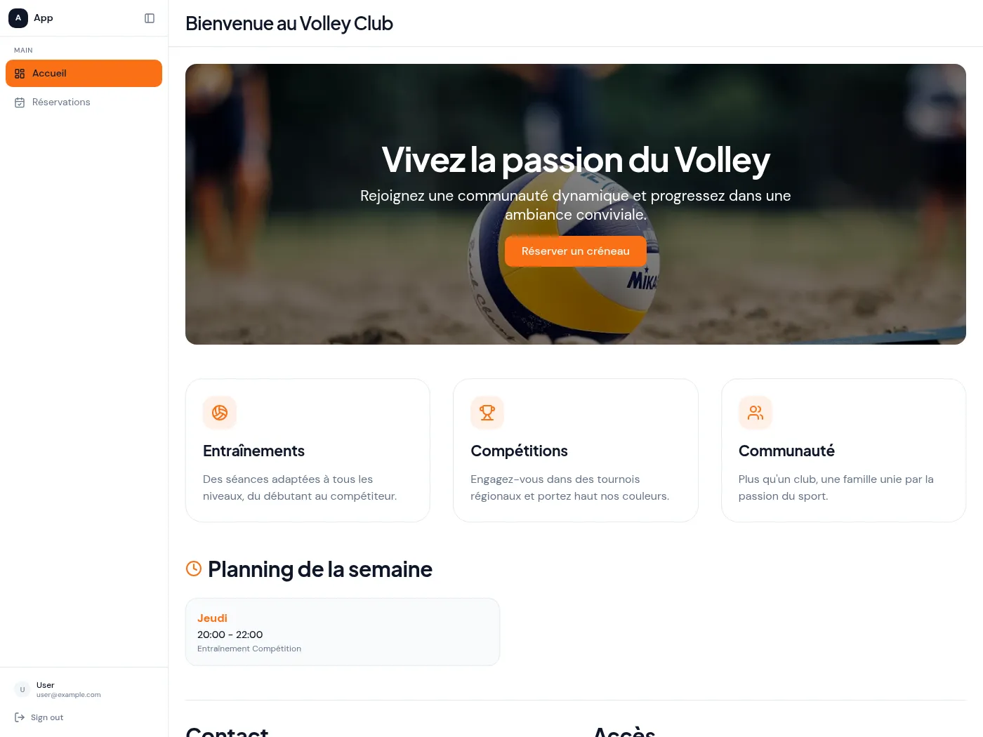 Volley Club Web Portal