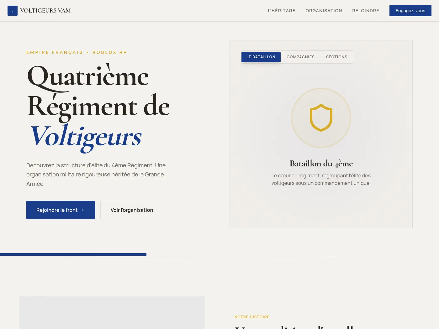 Voltigeurs VaM Website