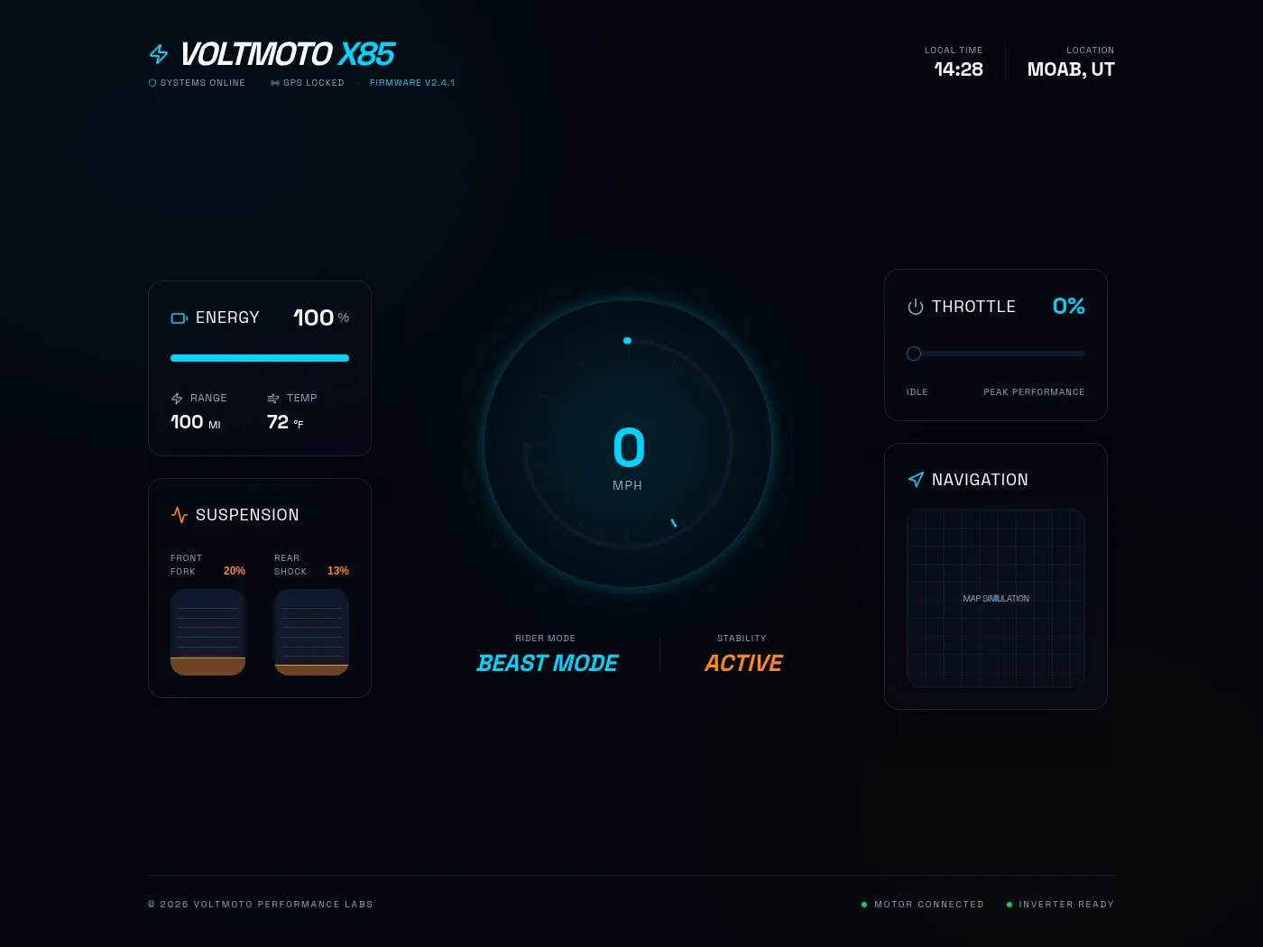 VoltMoto Bike Dashboard