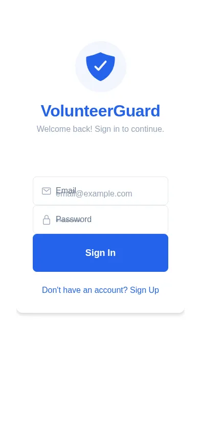 VolunteerGuard Mobile App