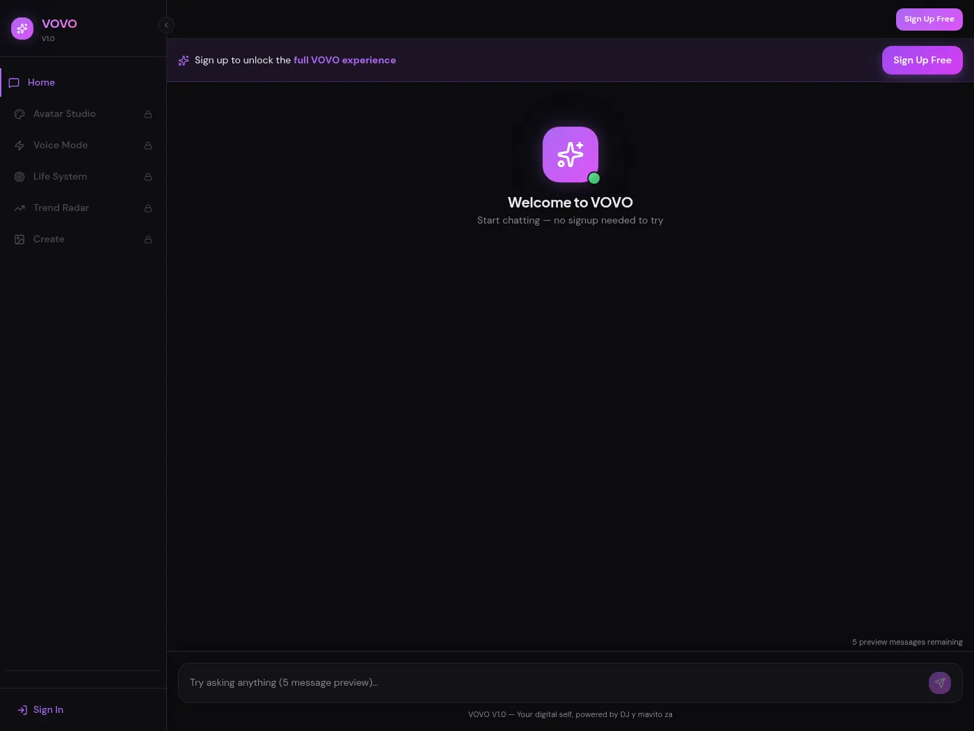 VOVO AI Web App
