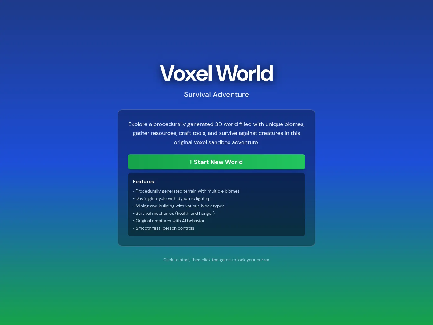 Voxel World Survival