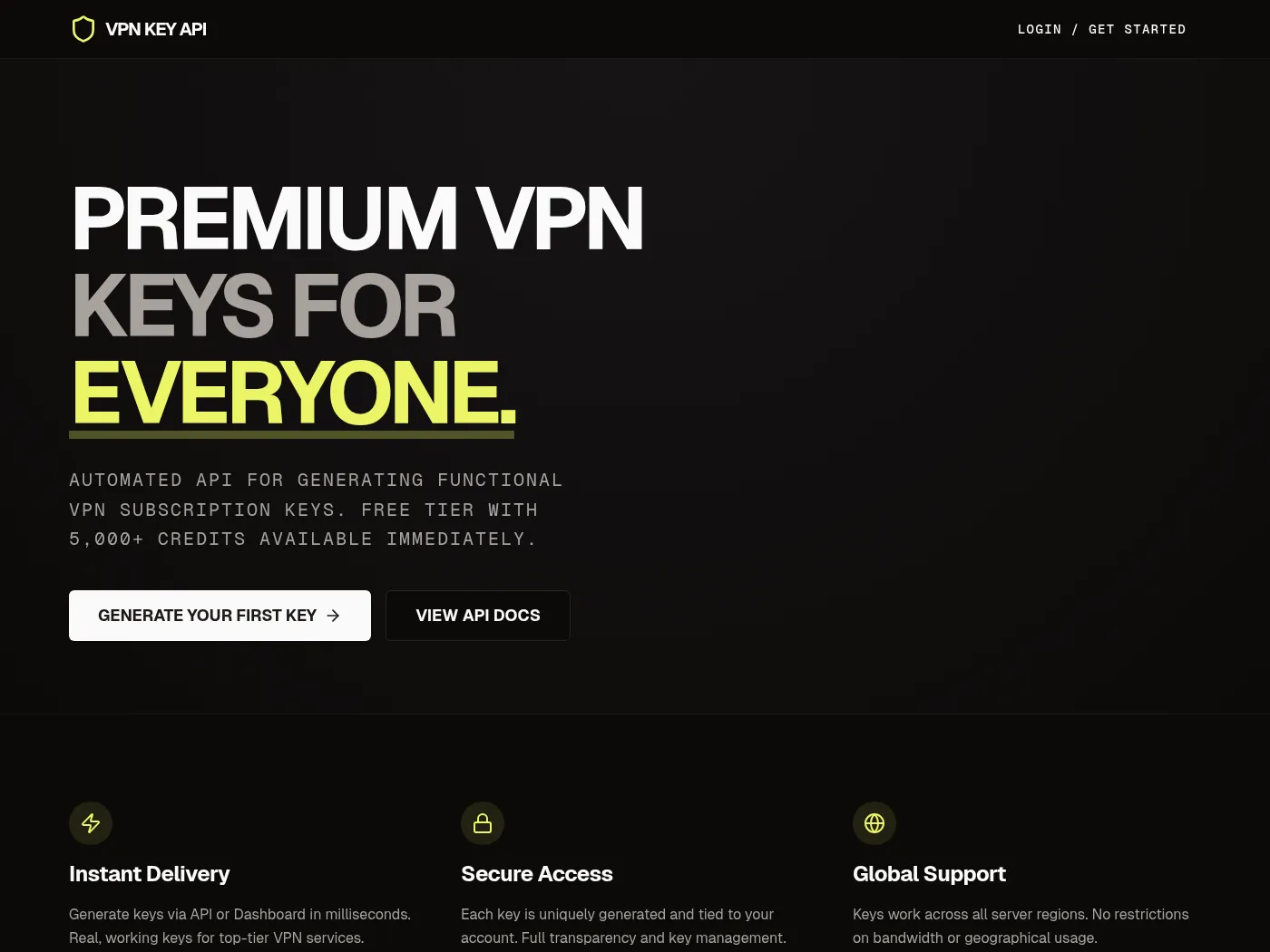 VPN Subscription Key API