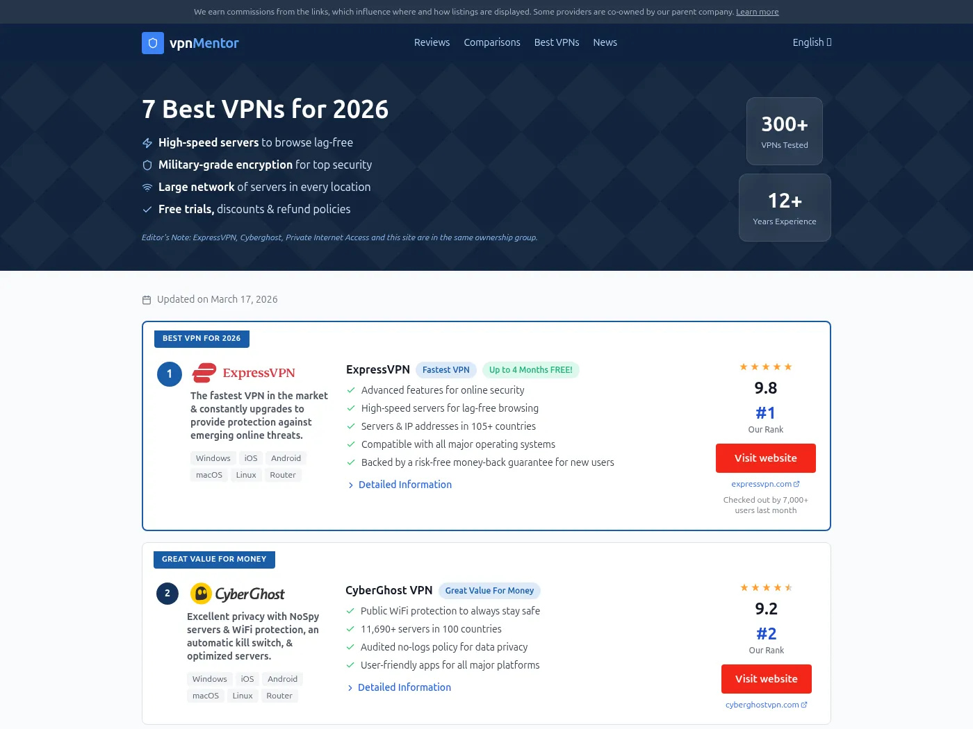 VPN Ranking Portal