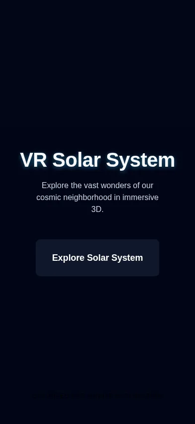 VR Solar System Explorer
