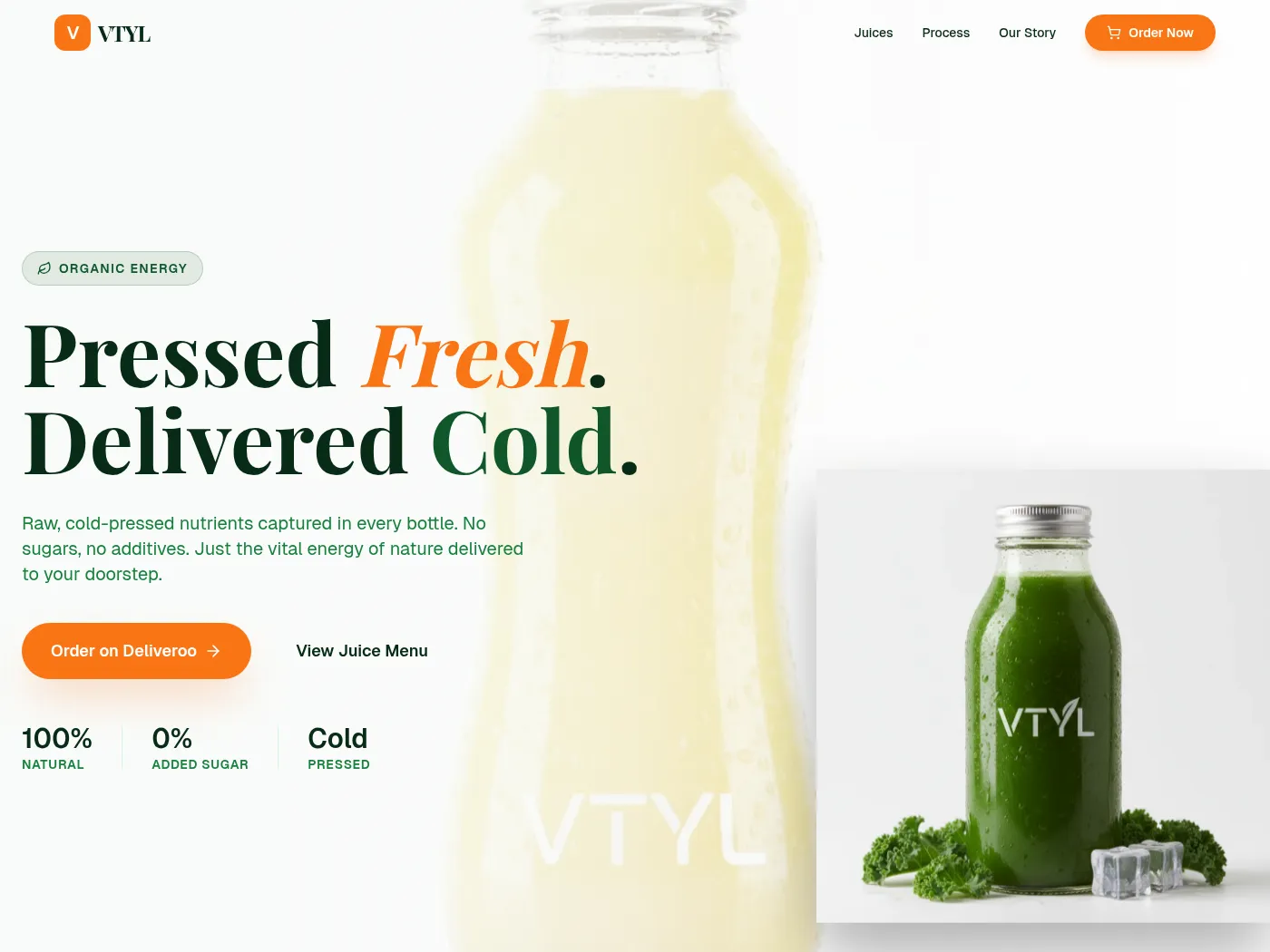 VTYL Juice Landing Page
