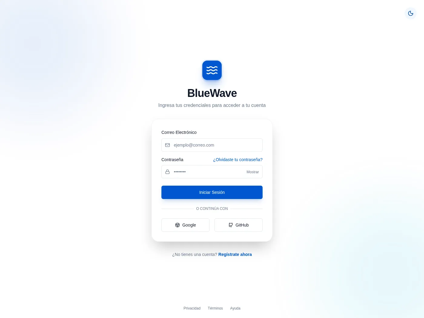 BlueWave Login UI