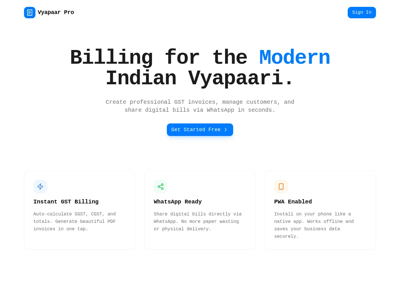 Vyapaar Pro PWA