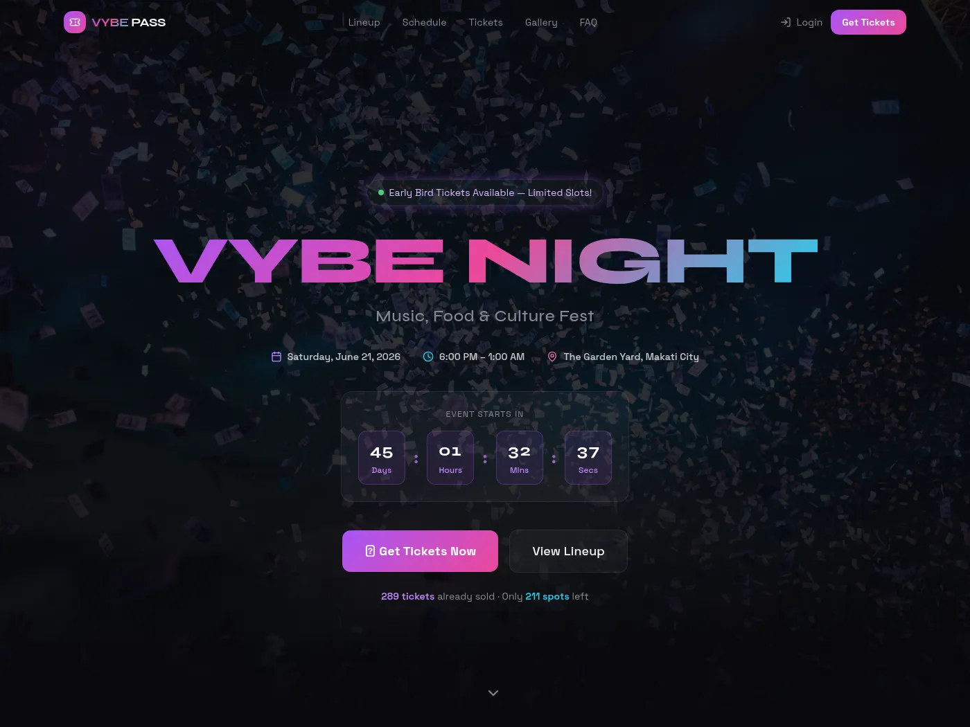 VYBE PASS Ticketing MVP