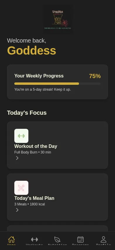 VybeHer Wellness App