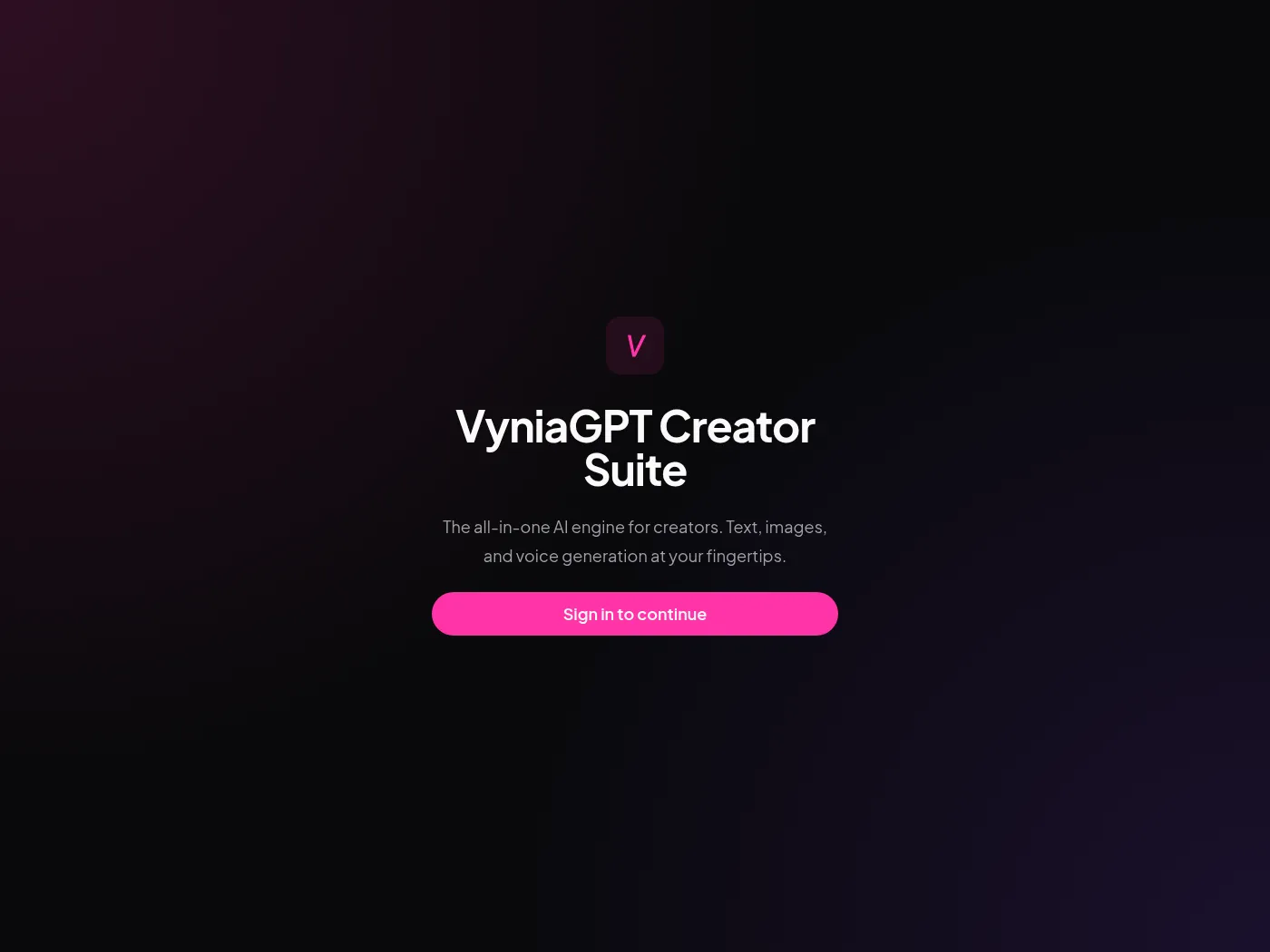 VyniaGPT Creator Suite