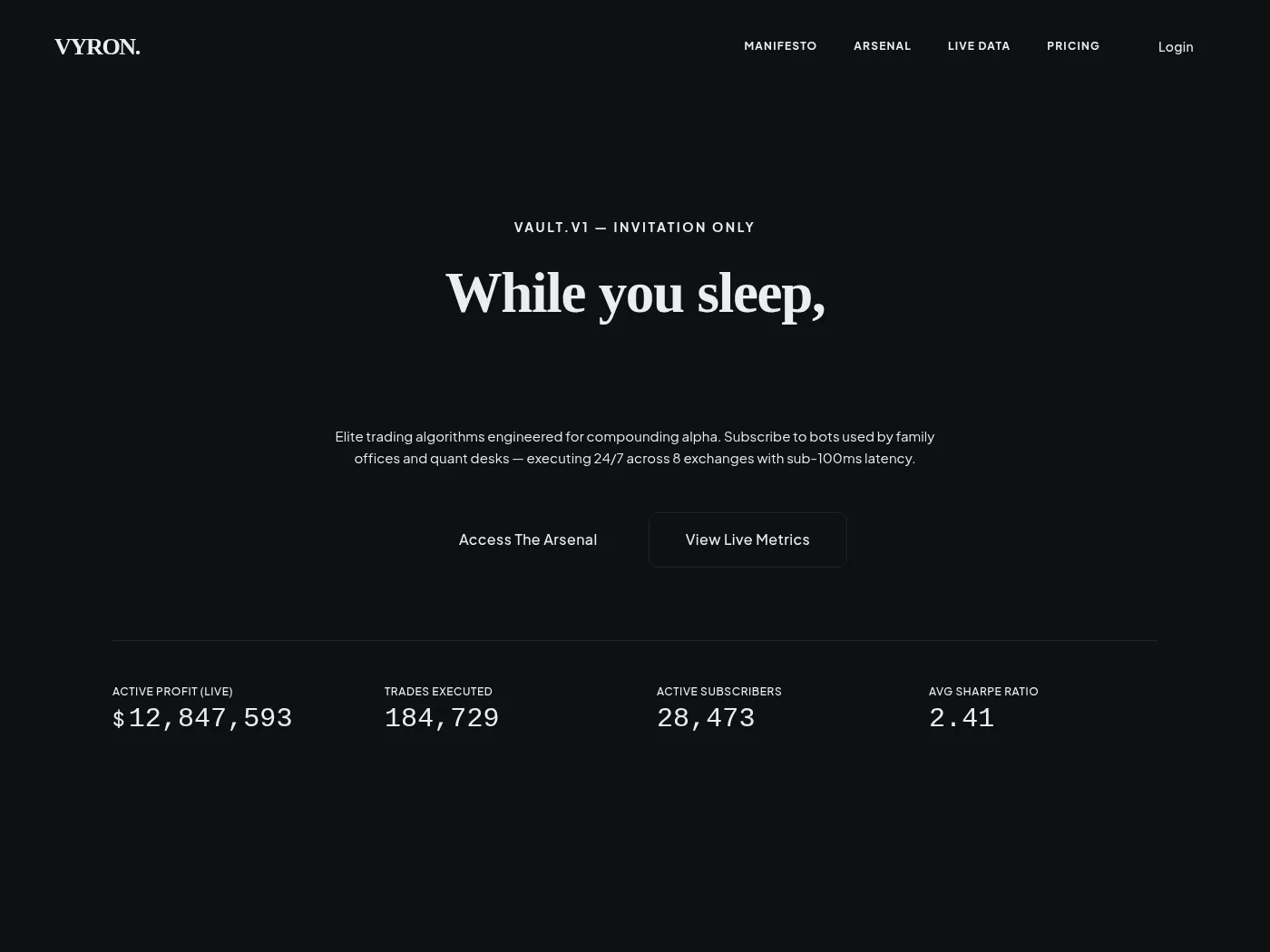 VYRON Ultra-Luxury AI Trading
