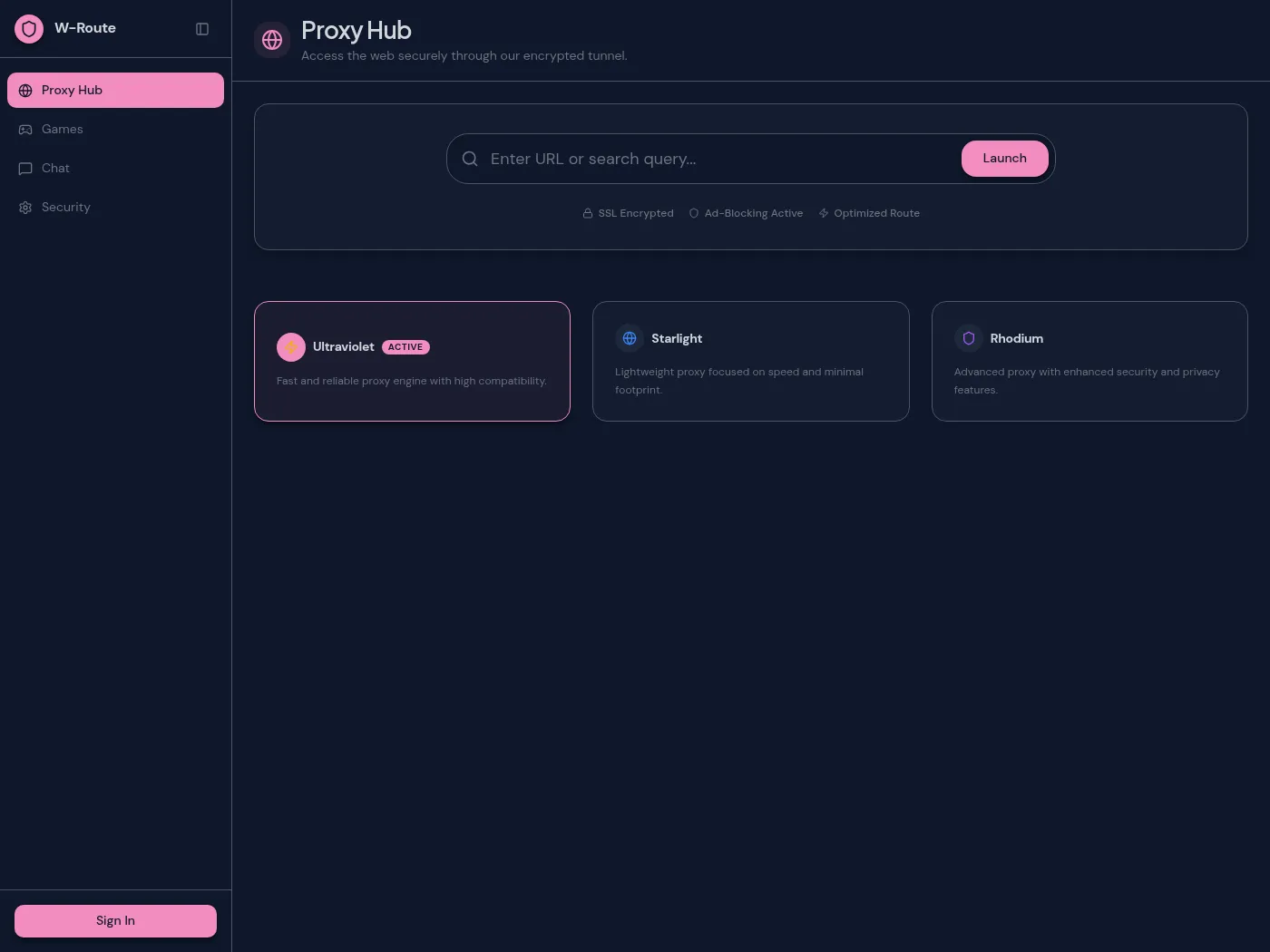 W-Route Proxy Hub