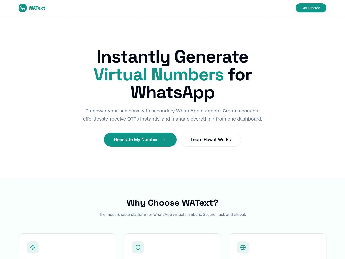 WhatsApp Virtual Number Generator