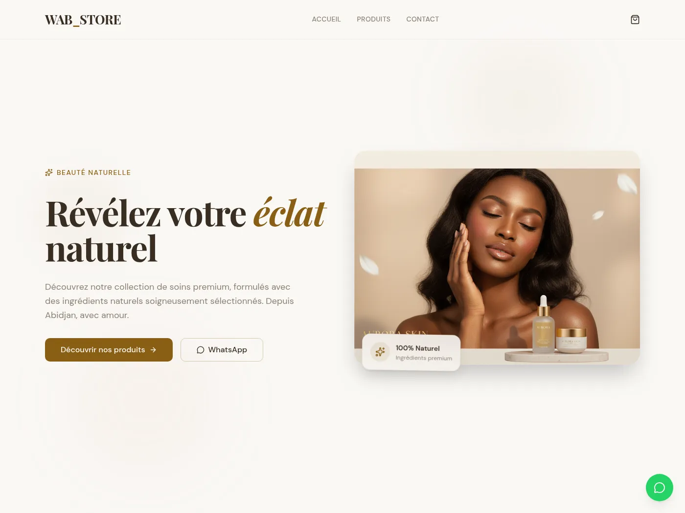 WAB_STORE 3D Skincare Web