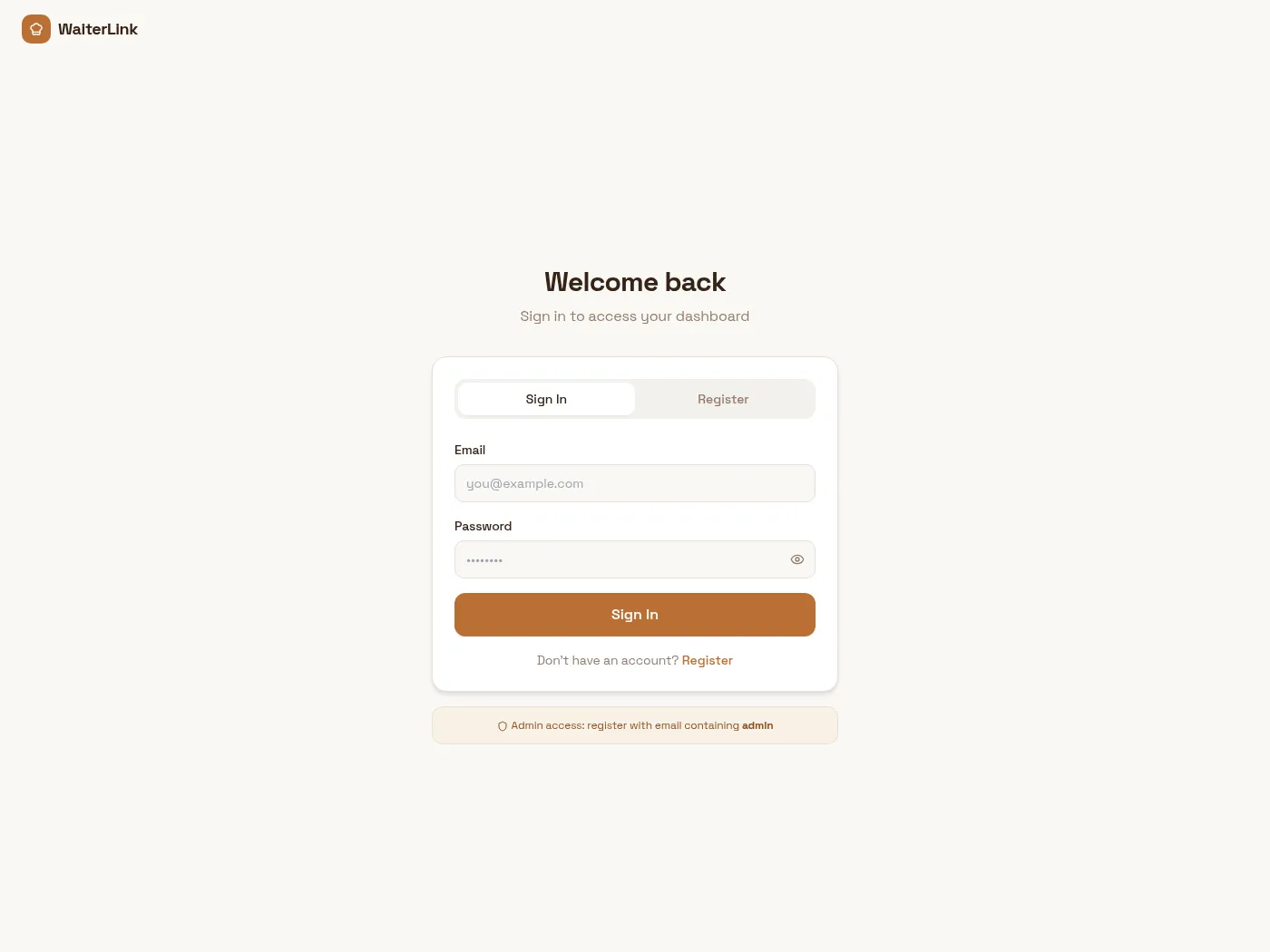 WaiterLink MVP