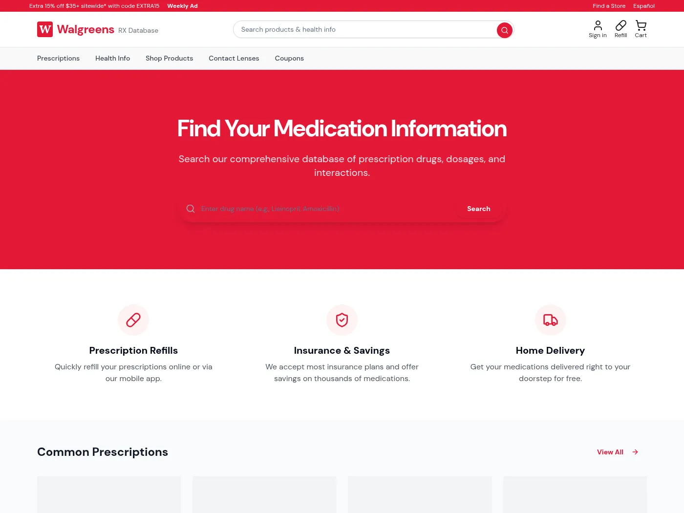 Walgreens RX Search