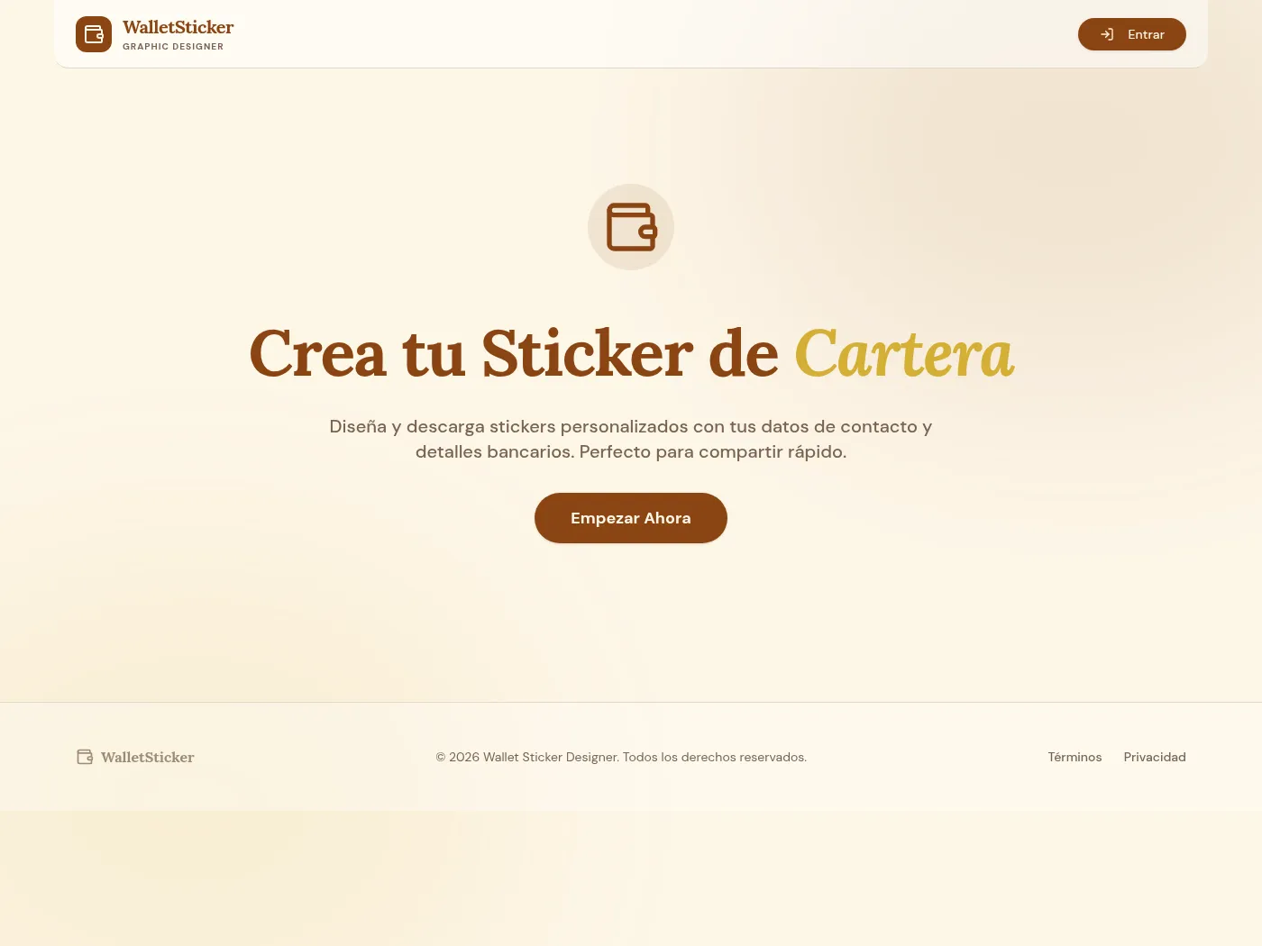 Wallet Sticker Designer