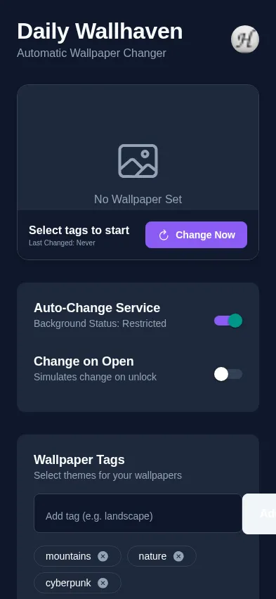 Daily Wallhaven Changer