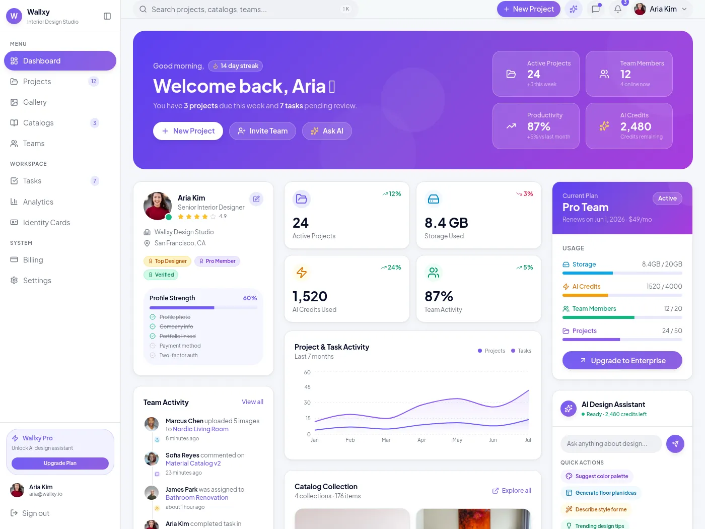 Wallxy Dashboard Redesign
