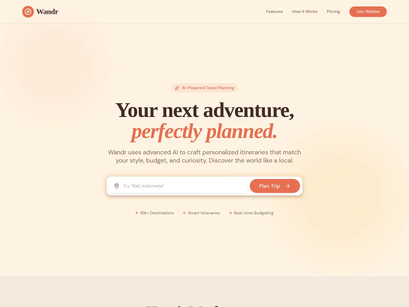 Wandr Landing Page