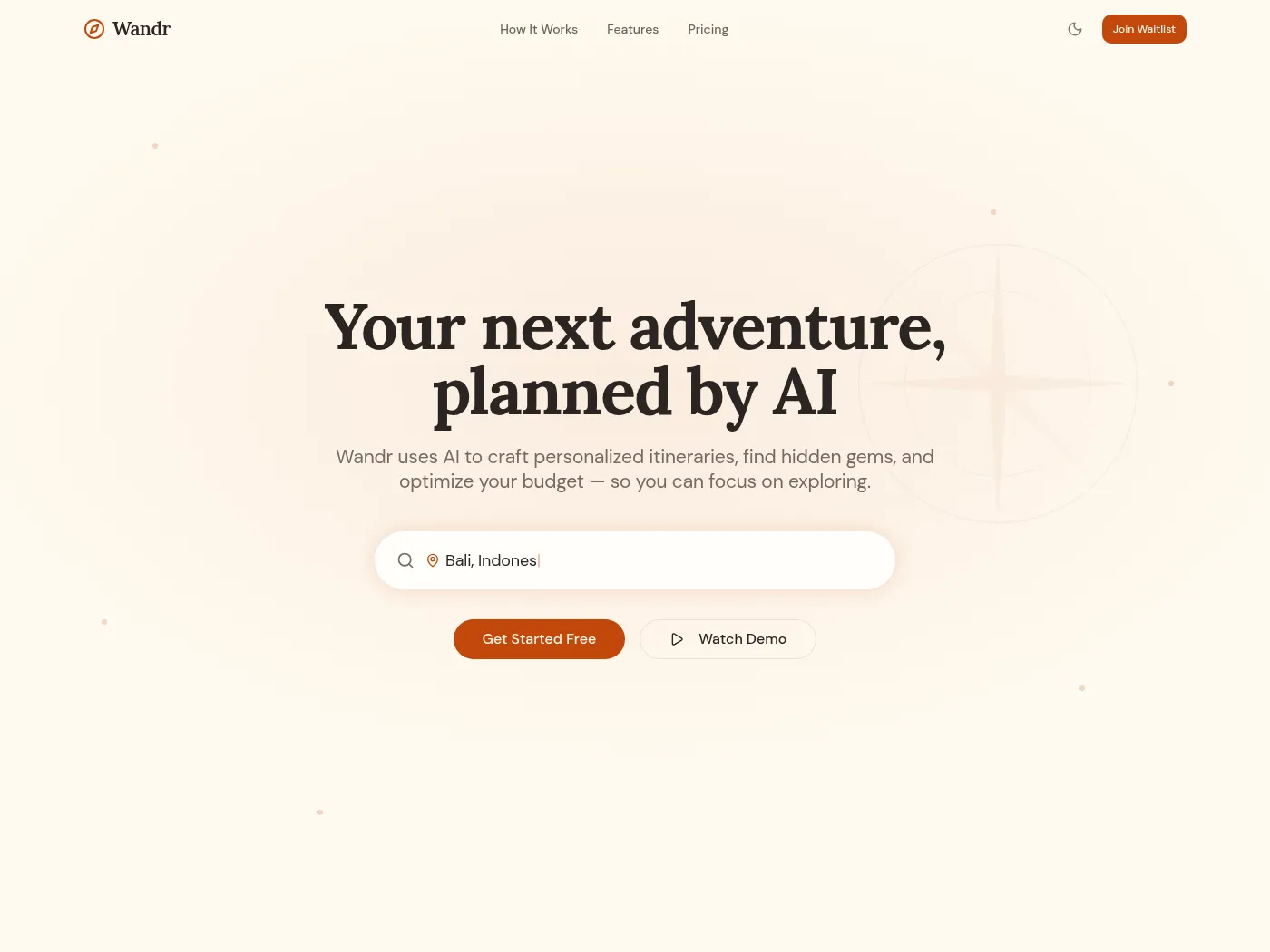 Wandr Landing Page