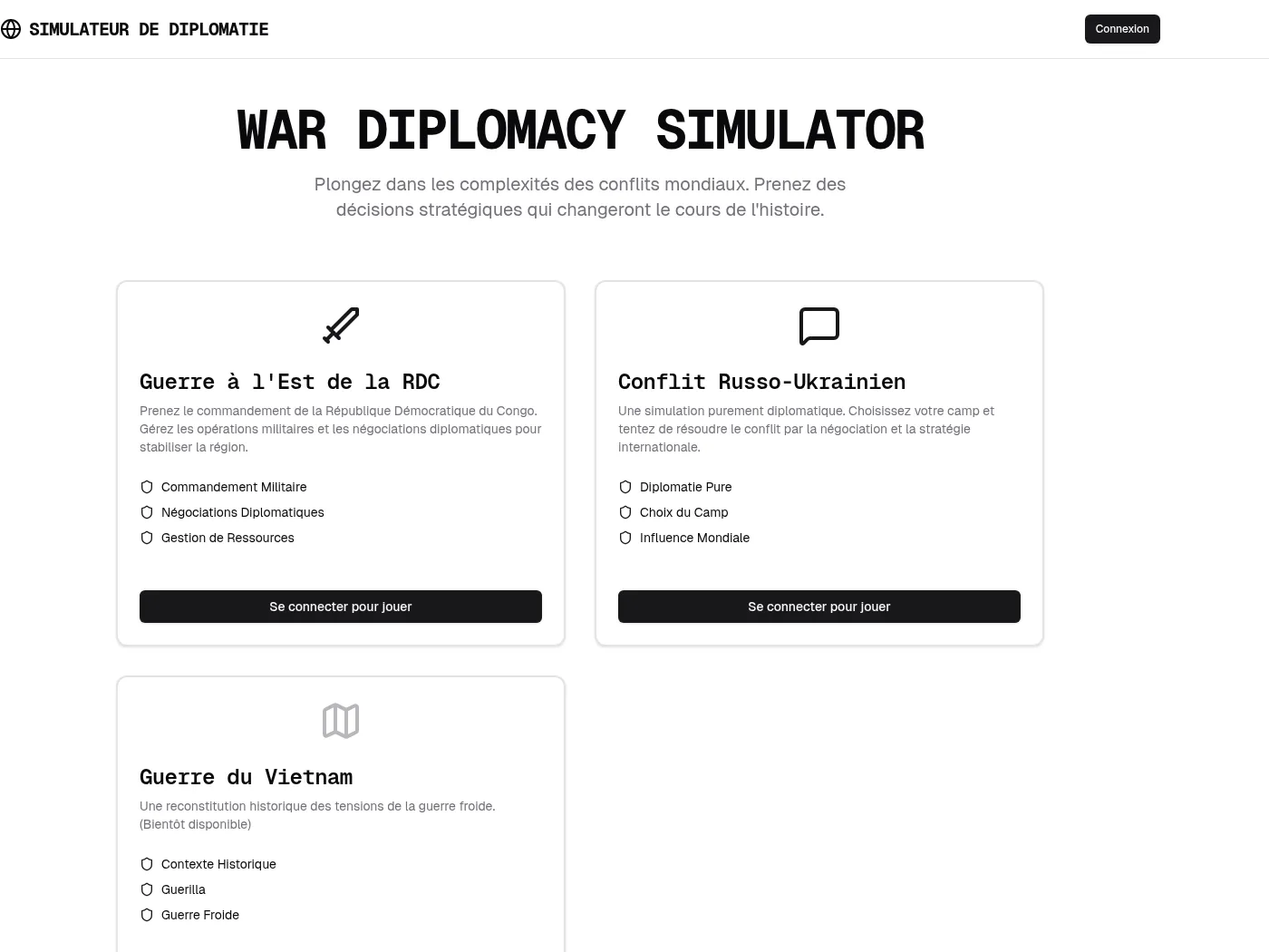 War Diplomacy Simulator